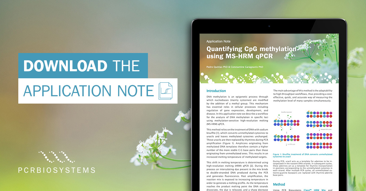 Application Note: Quantifying CpG methylation using MS-HRM qPCR - PCR Biosystems